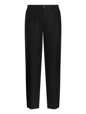 Dolce & Gabbana Tailored Linen Trousers Black