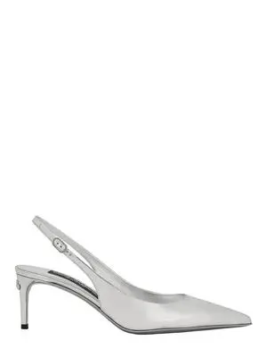 Dolce & Gabbana Calfskin Slingbacks Pumps And Slingback Leather - Silver