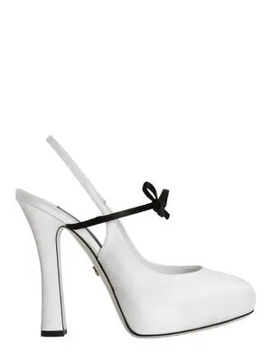 Dolce & Gabbana Satin Slingbacks Pumps And Slingback Black - Multicolor