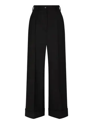 Dolce & Gabbana Twill Culottes Pants And Shorts Wool - Black