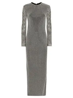 Dolce & Gabbana Long Crystal Mesh Dress Dresses - Silver