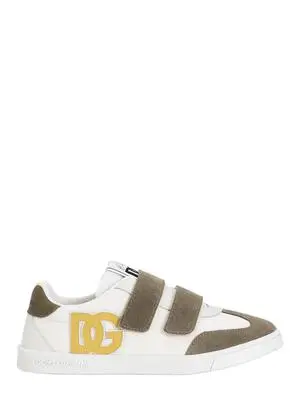Dolce & Gabbana Calfskin Nappa "new Roma" Sneakers With Dg Logo - Multicolor