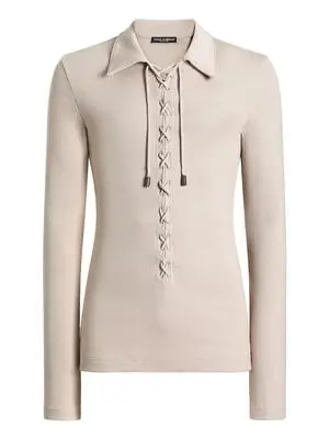Dolce & Gabbana Cotton Interlock Polo T-shirt T-shirts And Polos - Beige