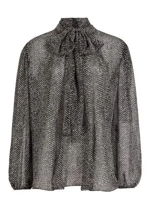 Dolce & Gabbana Chevron-print Silk Chiffon Shirt - Multicolor