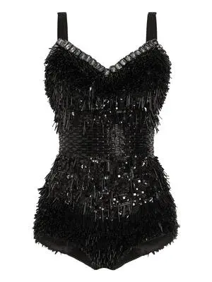 Dolce & Gabbana Sequined And Micro-beaded Bodysuit - Multicolor