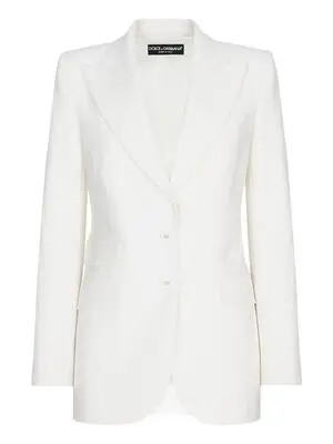 Dolce & Gabbana Two-way Stretch Wool Jacket  Blazers White - Multicolor