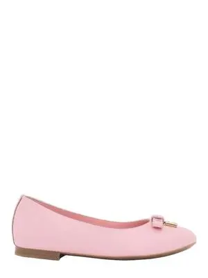 Dolce & Gabbana Patent Leather Ballet Flats With Metal Dg Logo - Pink