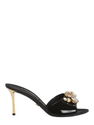 Dolce & Gabbana Patent Leather Embellished Mules - Multicolor