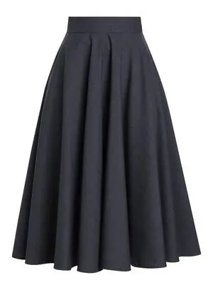 Dolce & Gabbana Woolen Midi Circle Skirt Skirts Gray - Grey