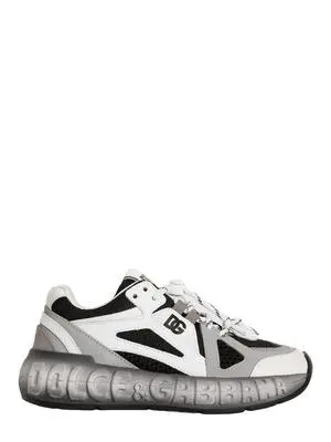 Dolce & Gabbana Dg Bounce 12 Nylon And Calfskin Sneakers - Multicolor