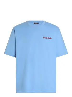 Dolce & Gabbana Cotton T-shirt With Logo T-shirts And Polos - Azure
