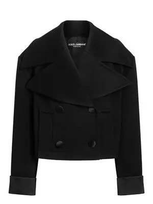 Dolce & Gabbana Double-breasted Wool Jacket Coats And Jackets - Black