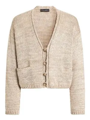 Dolce & Gabbana Cotton-linen Cardigan Sweaters And Cardigans - Multicolor