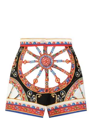 Dolce & Gabbana Carretto-print Poplin Shorts Pants And Shorts Multi-colored - Multicolor