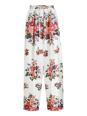 Dolce & Gabbana Floral Bouquet Print Twill Trousers - Multicolor