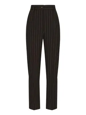 Dolce & Gabbana High-waisted Pinstripe Wool Pants Pants And Shorts Multi-colored Wool - Multicolor