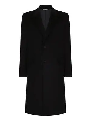 Dolce & Gabbana Single-breasted Cashmere Coat - Blue