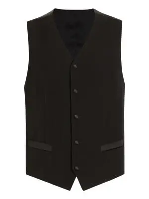 Dolce & Gabbana Wool And Silk Vest - Black