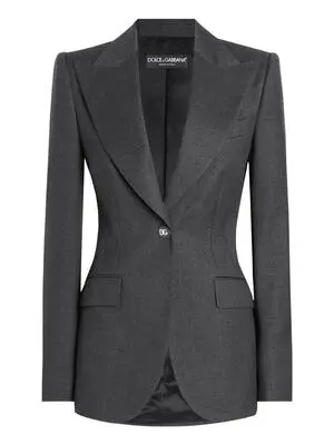Dolce & Gabbana Single-breasted Woolen Turlington Blazer - Grey