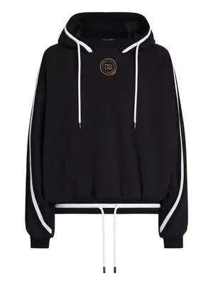 Dolce & Gabbana Cotton Hooded Sweatshirt Sweatshirts - Blue