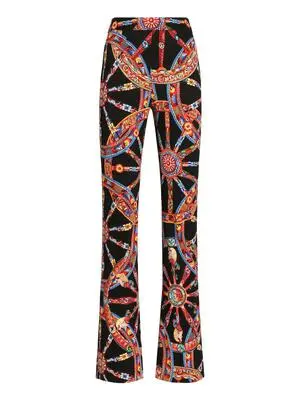 Dolce & Gabbana Carretto-print Viscose Jersey Flared Leggings - Multicolor