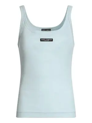 Dolce & Gabbana Ribbed Cotton Tank Top - Azure
