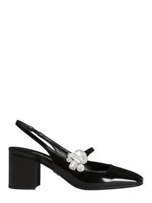 Dolce & Gabbana Polished Calfskin Slingback Pumps And Slingback Leather - Black