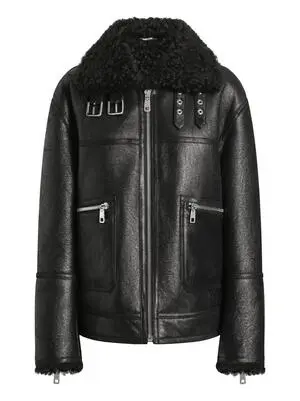 Dolce & Gabbana Shearling Jacket Coats And Jackets - Black