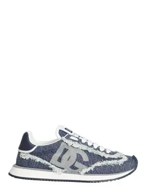 Dolce & Gabbana Mixed-material Dg Cushion Sneakers - Azure