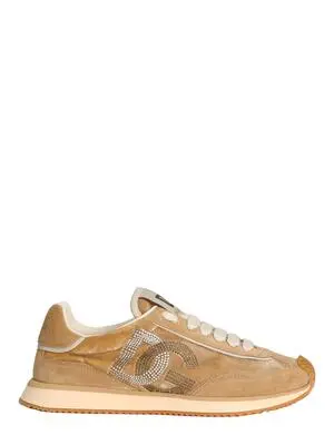 Dolce & Gabbana Mixed-material Dg Cushion Sneakers - Beige