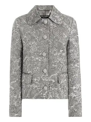Dolce & Gabbana Single-breasted Jacket In Floral Jacquard Blazers - Silver