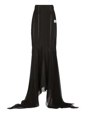 Dolce & Gabbana Long Silk Mermaid Skirt - Black