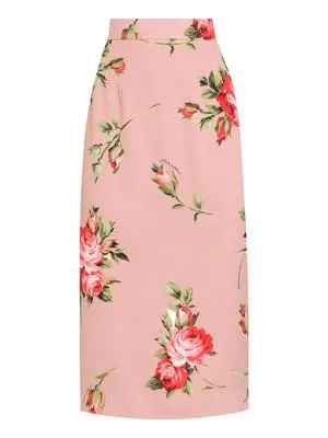 Dolce & Gabbana Rose Bouquet-print Straight Skirt - Multicolor