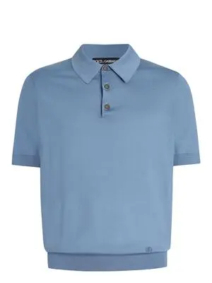 Dolce & Gabbana Silk Polo Shirt - Man Sweaters And Cardigans 54 Azure