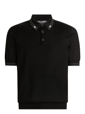 Dolce & Gabbana Silk Polo Shirt - Man Sweaters And Cardigans 54 Black