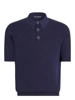 Dolce & Gabbana Silk Polo Shirt Sweaters And Cardigans - Blue
