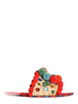 Dolce & Gabbana Majolica-print Brocade Flat Slippers - Multicolor