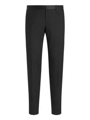 Dolce & Gabbana Striped Wool Jacquard Trousers - Black