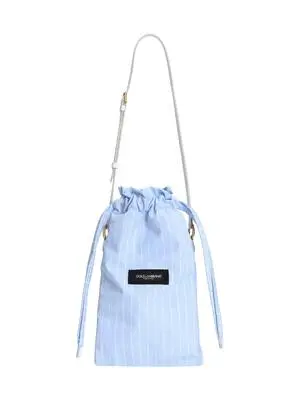 Dolce & Gabbana Essenza Bag In Striped Poplin Shoulder And Crossbody Bags - Azure