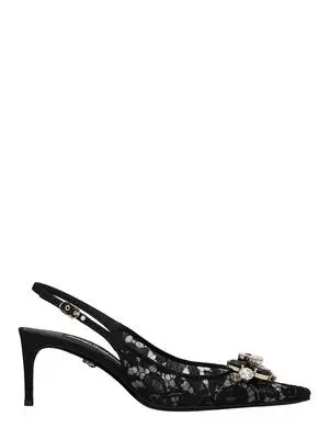 Dolce & Gabbana Lace Slingbacks - Black