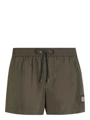 Dolce & Gabbana Short Swim Boxers In Canvas Beachwear - Multicolor