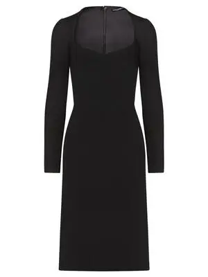 Dolce & Gabbana Long-sleeved Cady Midi Dress Dresses - Black