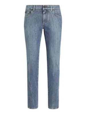 Dolce & Gabbana Slim Fit Multi-coloured Denim Trousers - Multicolor