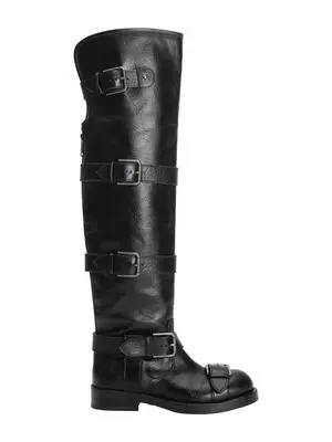 Dolce & Gabbana Horse Leather Buckled Boots - Black