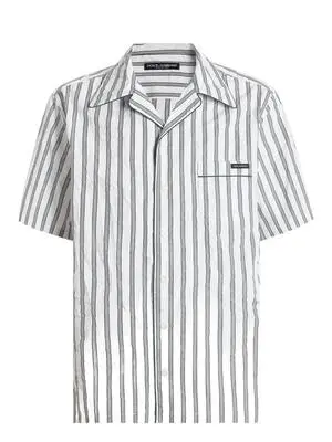 Dolce & Gabbana Crinkled Striped Poplin Hawaii Shirt Shirts - Multicolor