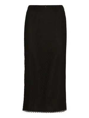 Dolce & Gabbana Mesh Calf-length Pencil Skirt Skirts - Black