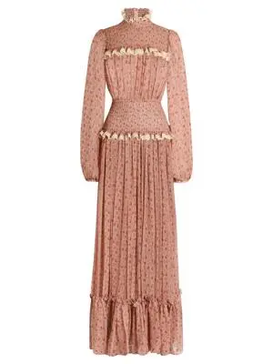 Dolce & Gabbana Small Rose-print Long Chiffon Dress Dresses - Multicolor