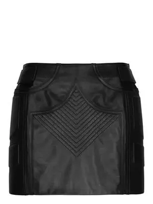 Dolce & Gabbana Nappa Leather Mini Skirt - Black
