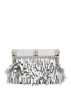 Dolce & Gabbana Mordore Nappa Bag With Fringing Clutches And Mini Bags - Silver