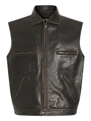 Dolce & Gabbana Leather Vest - Black